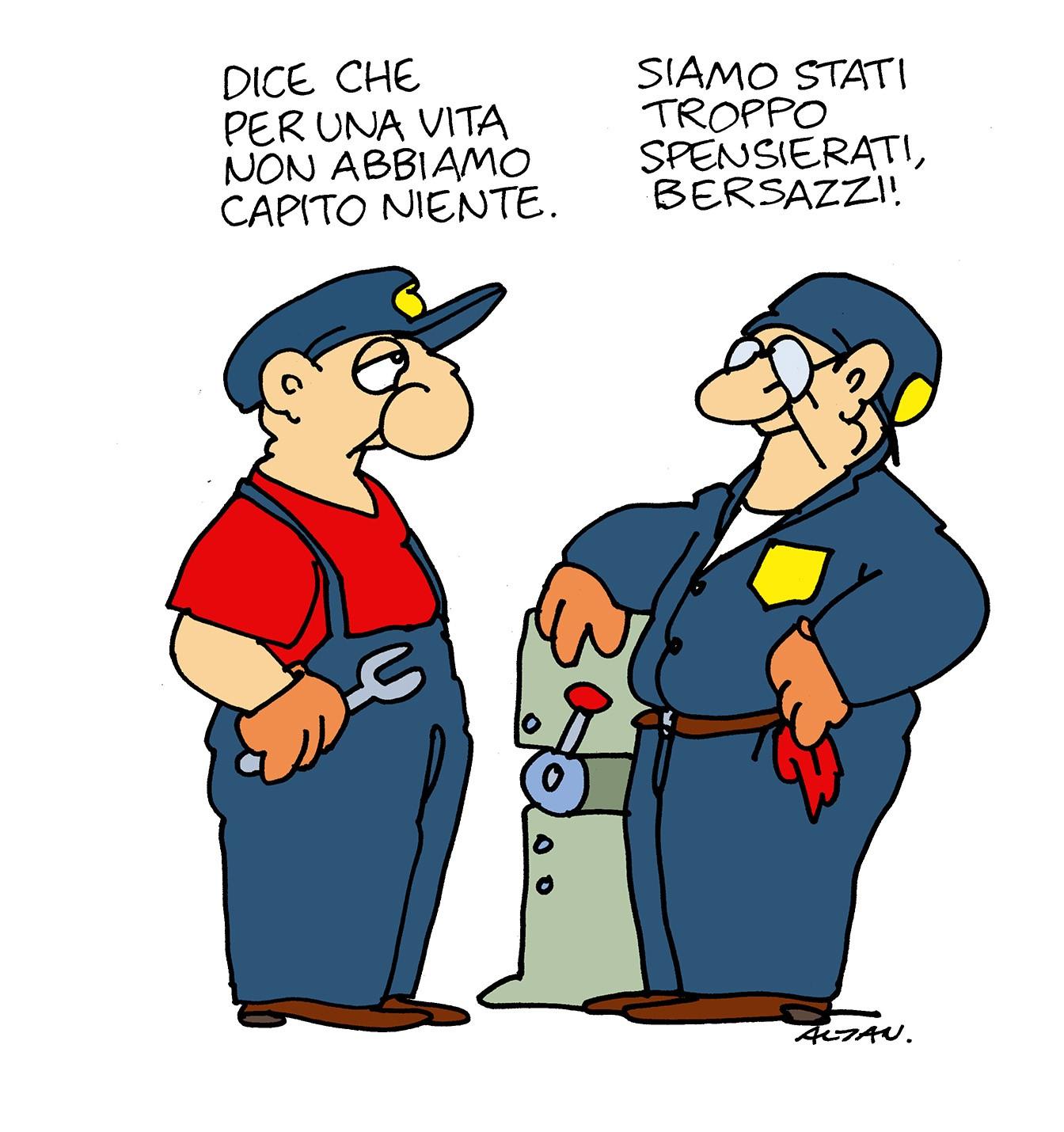 Mostra Animo, Cipputi! Un racconto di 50 anni di lavoro in Italia nei disegni di Altan - Bologna ...